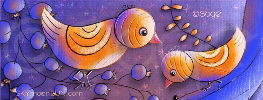 ladybug orange birds - SKYmoonSUN.art